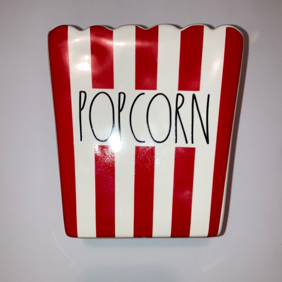 Rae Dunn | Kitchen | Rae Dunn Ceramic Popcorn Red Striped Bucket Bowl ...
